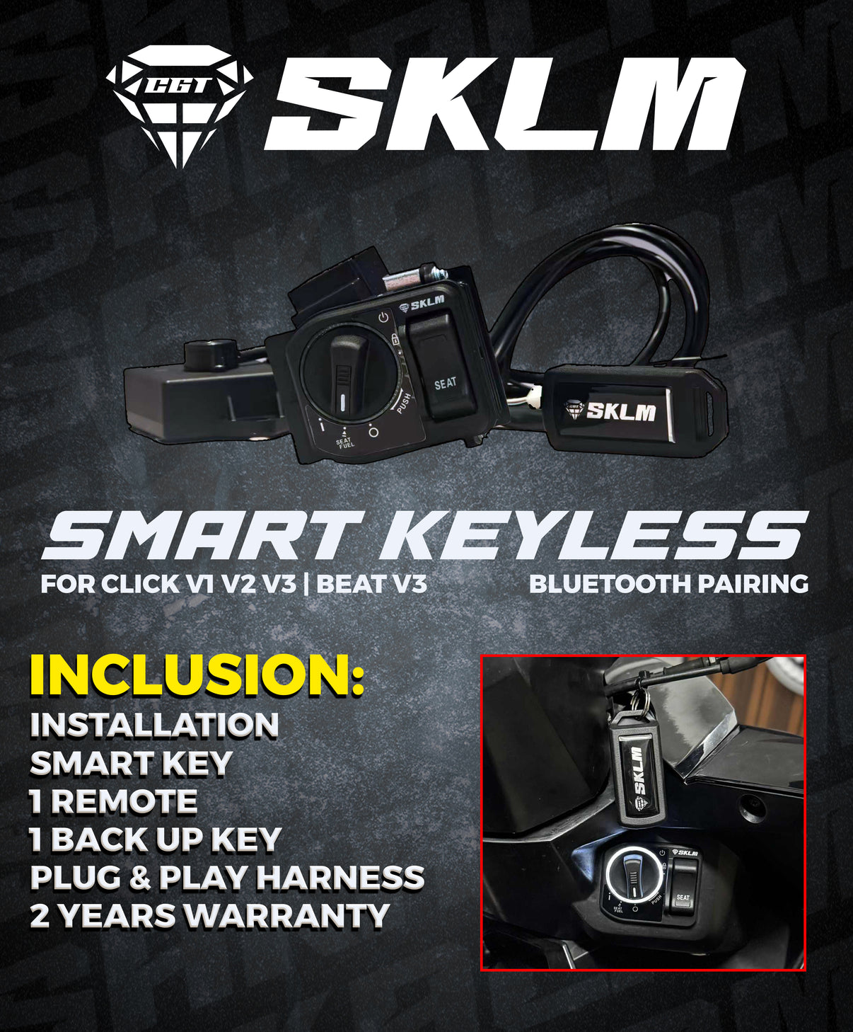 HONDA CLICK V1V2V3V4-SMART KEYLESS PUG AND PLAY – TOL PAWIRING